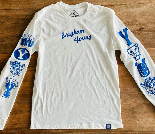 White BYU Logos Long-Sleeve T-Shirt – Royal Army Brand